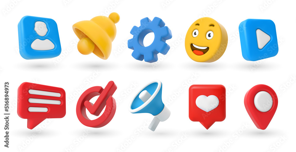 Vetor De Marketing 3d Icons Location Pin Check Mark Yellow Smile