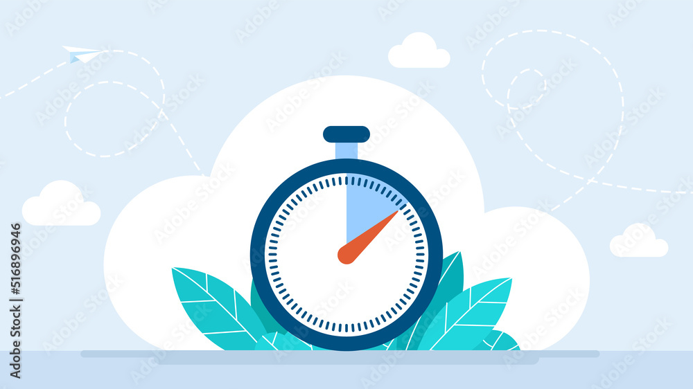 Stopwatch. Time management concept. Deadline, punctuality. Time control ...