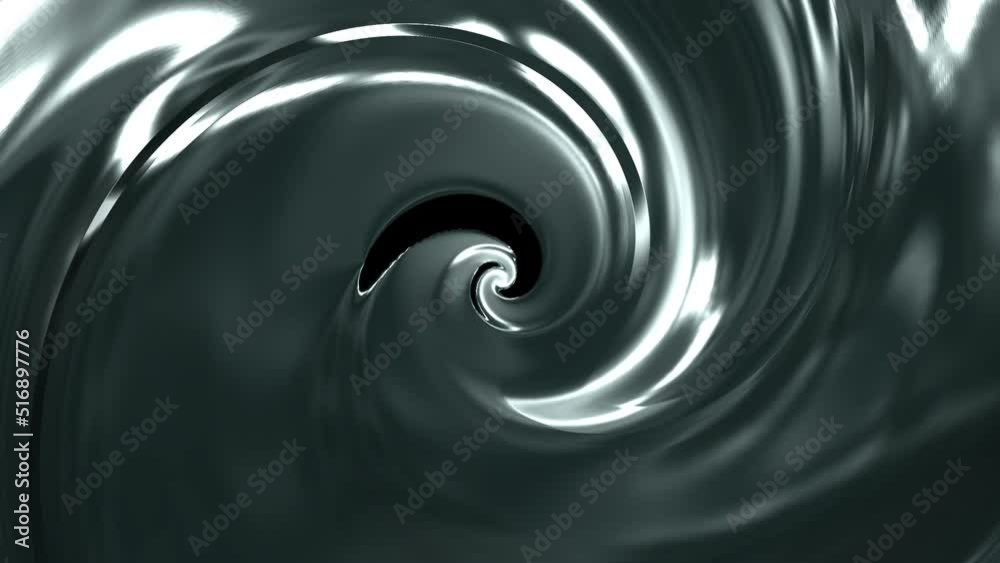 Abstract fluid metal liquid water surface spiral flow - computer ...