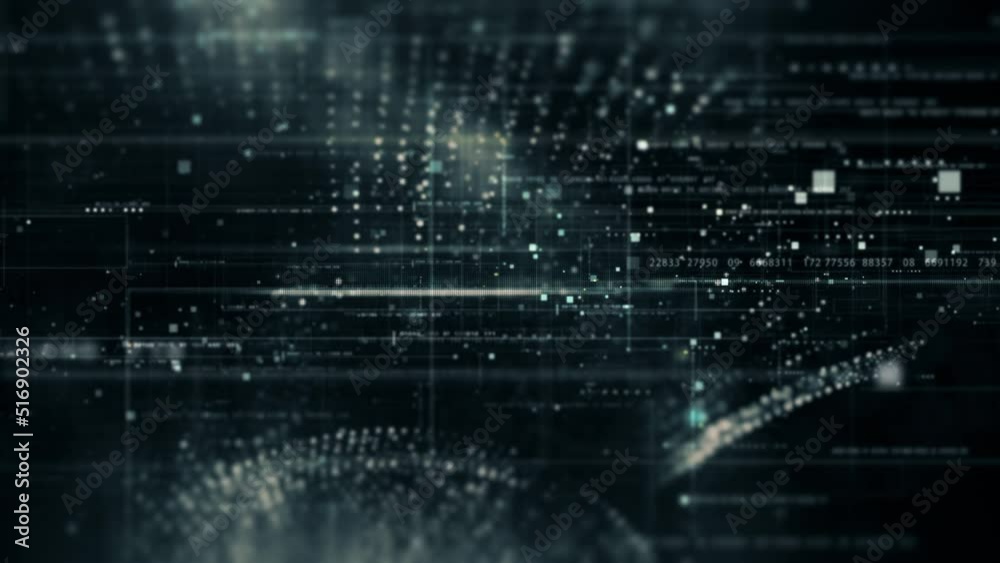 Stockvideon Futuristic abstract de-focus flowing data matrix, meta ...