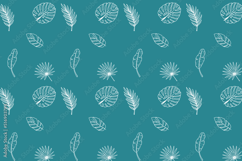 Tropical leaf minimalist seamles pattern vector design Stock Vector ...