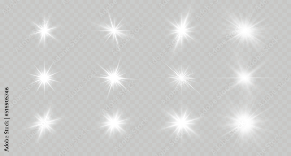 Glow effect. Star on transparent background.Bright sun. Vector ...