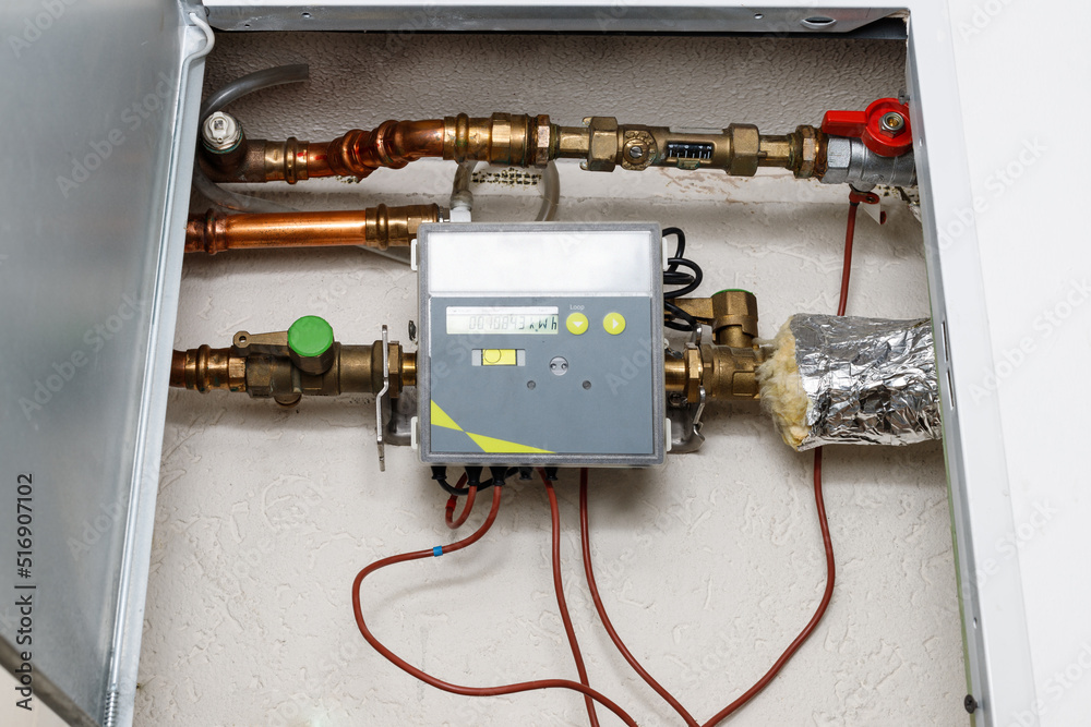 Construction of pipe system for heating an apartment in residential ...