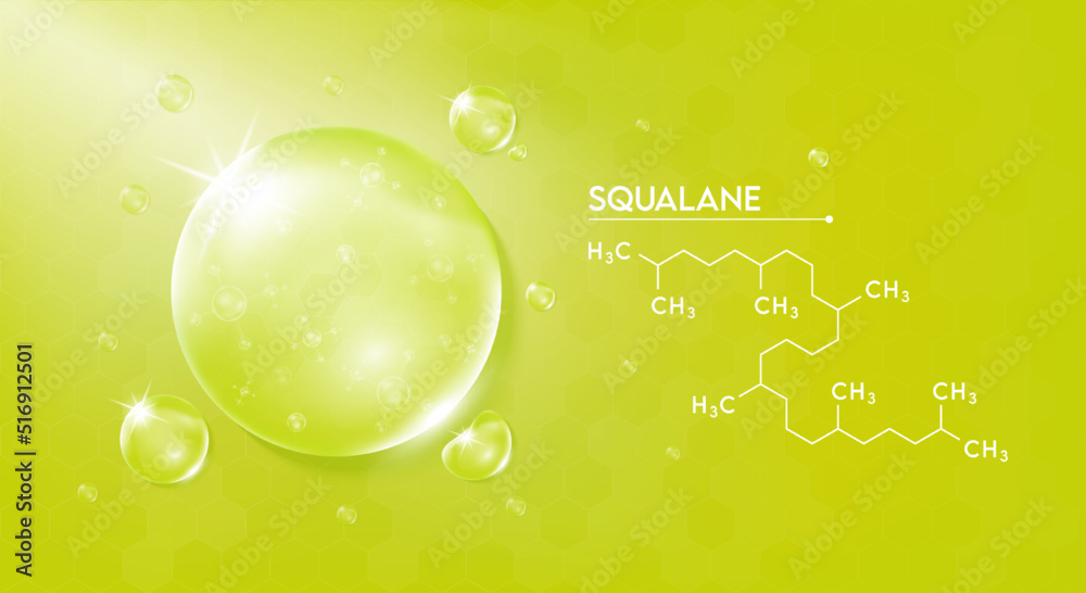 Drop water squalane light green and structure. Vitamins complex ...