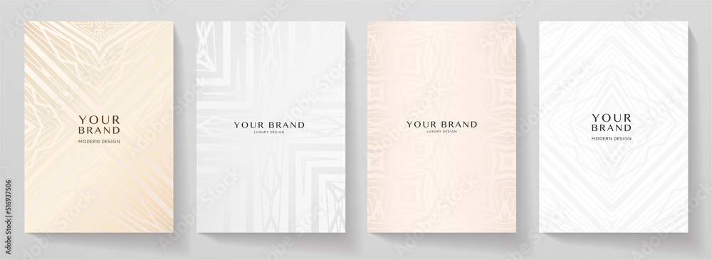 Luxury premium cover design set. Abstract background with gold, silver ...