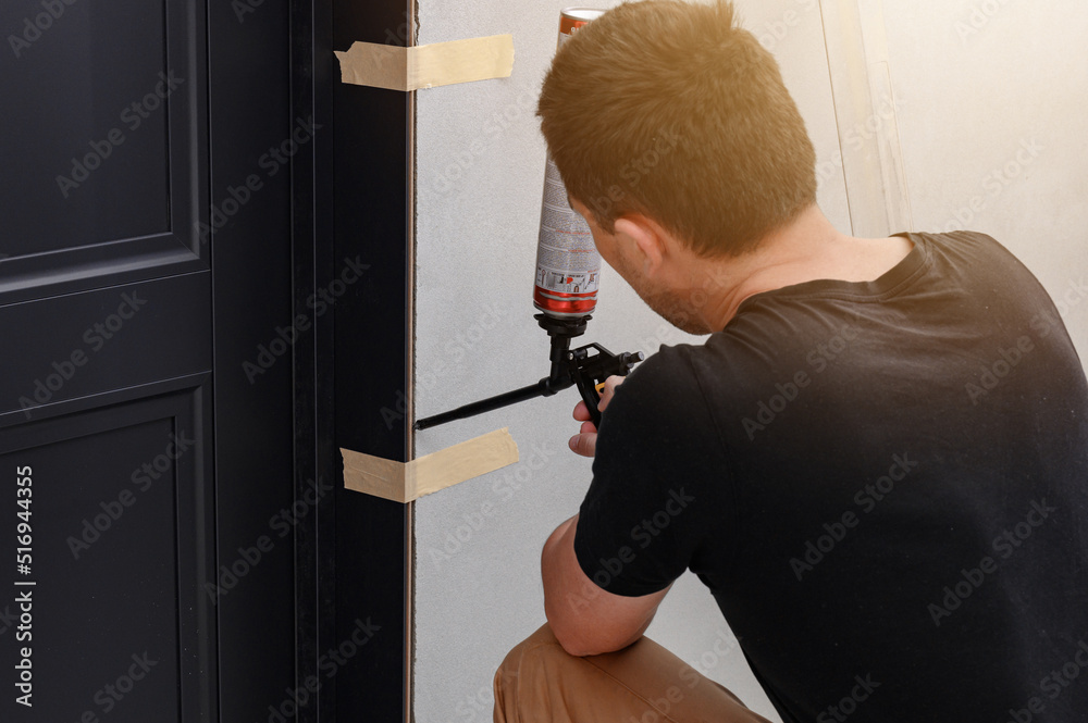 The use of mounting foam with a spray gun in construction works ...