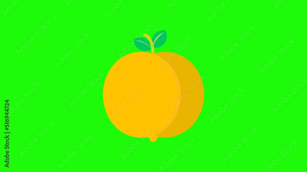 Peach icon animation on green background. Animated Fruit icons. Peaches ...