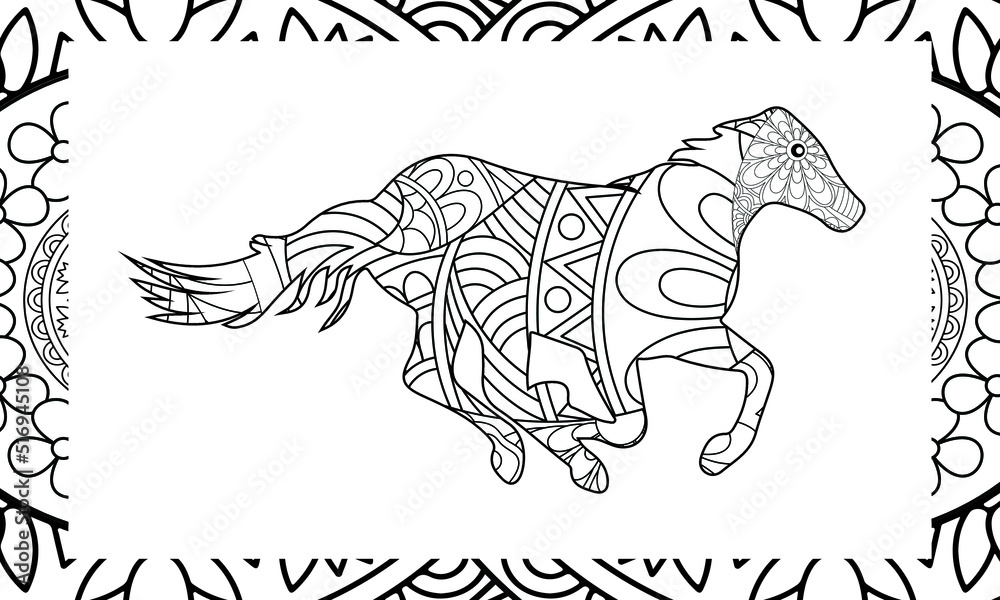 Animal coloring pages for Adults. hand drawing coloring book and page ...