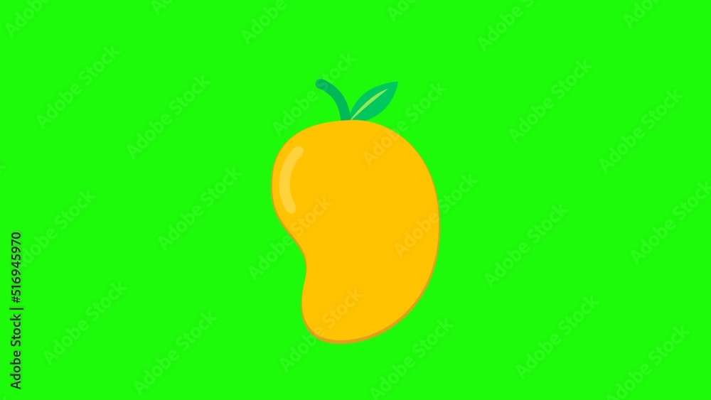 Mango icon animation on green background. Animated Fruit icons. Mango ...