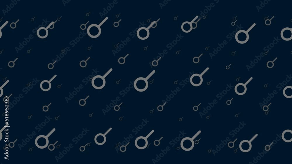 Astrological connection symbols float horizontally from left to right. Parallax fly effect ...