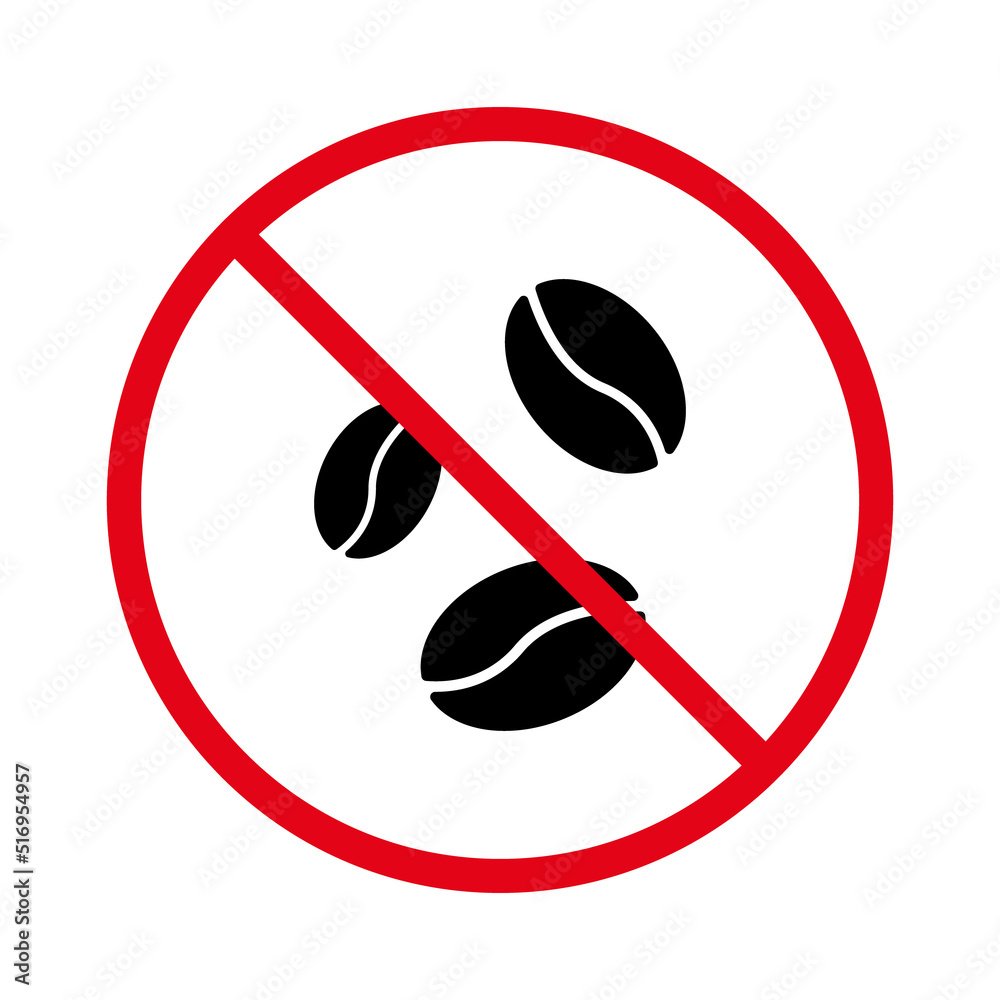 Vecteur Stock Ban Roasted Caffeine Seed Black Silhouette Icon ...