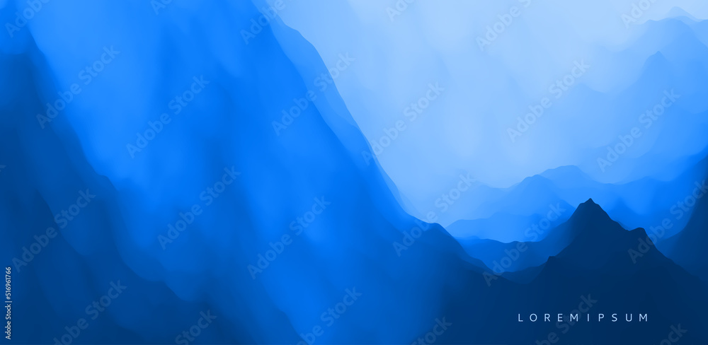 Blue abstract background. Water surface. Sky with clouds. Landscape ...