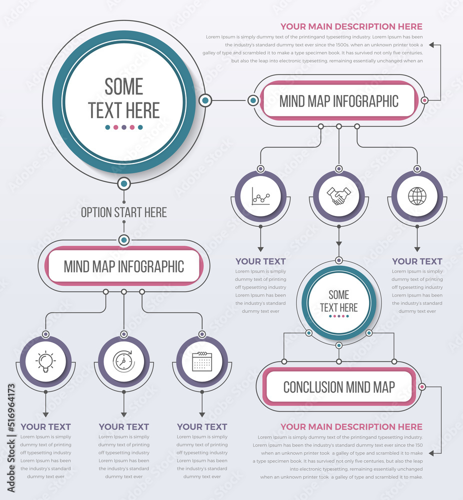 Mind Map Template Infographics Stock Vector | Adobe Stock