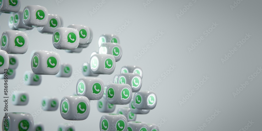 Whatsapp logo on floating dice. Editorial 3D illustration Stock ... Whatsapp logo on floating dice. Editorial 3D illustration Stock ...