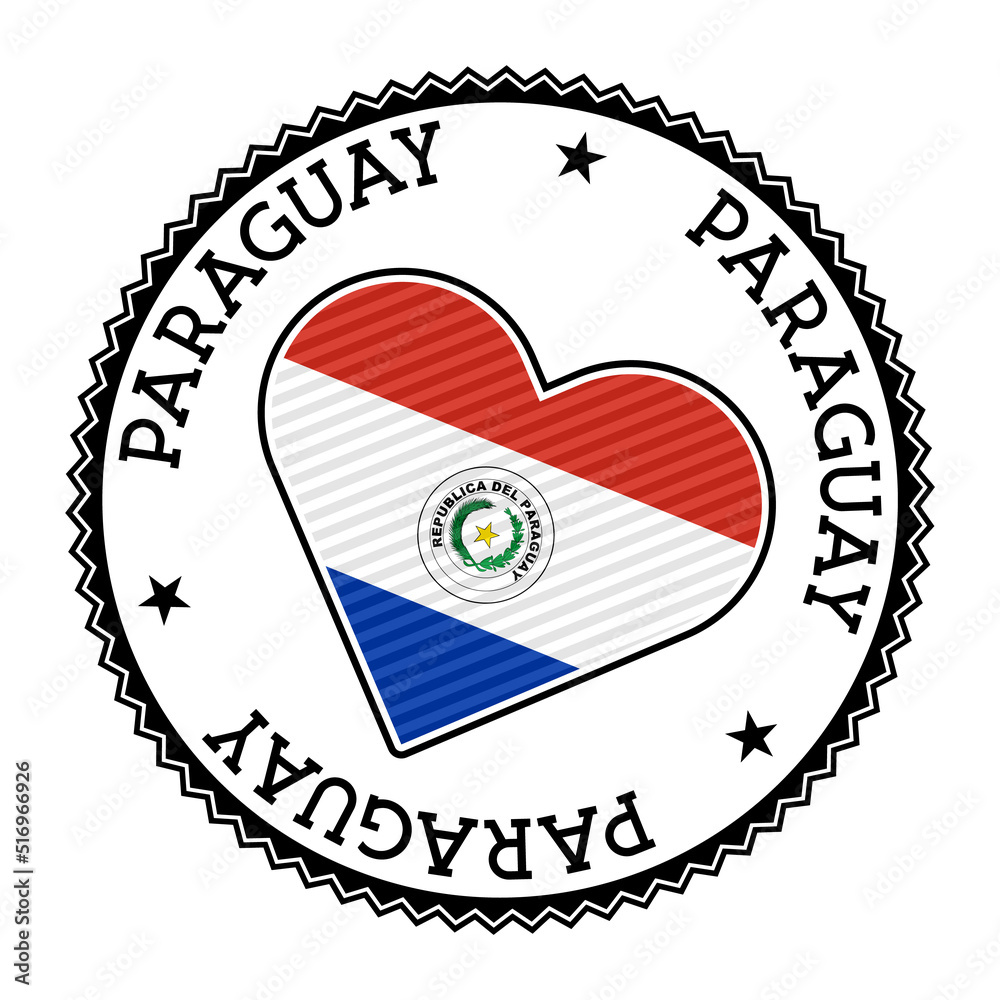 Paraguay heart badge. Vector logo of Paraguay cool Vector illustration ...