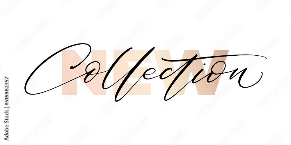 New collection hand written lettering with bold text on white ...
