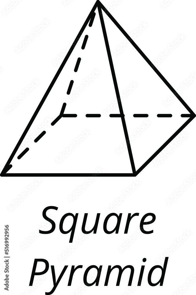 Square Pyramid Geometric shape. Vector illustration of basic geometric ...