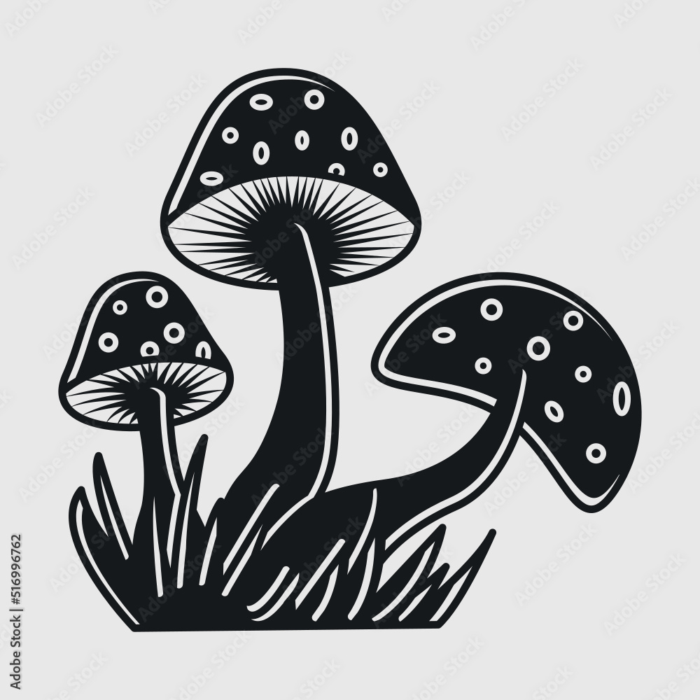 Mushroom SVG Cut File, Magic Mushroom Svg, Mushroom Stencil Svg, Fungus ...