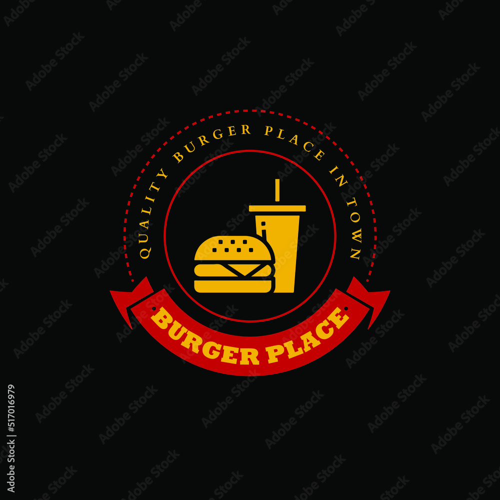 Burger logo design, vintage logo design Stock Vector | Adobe Stock