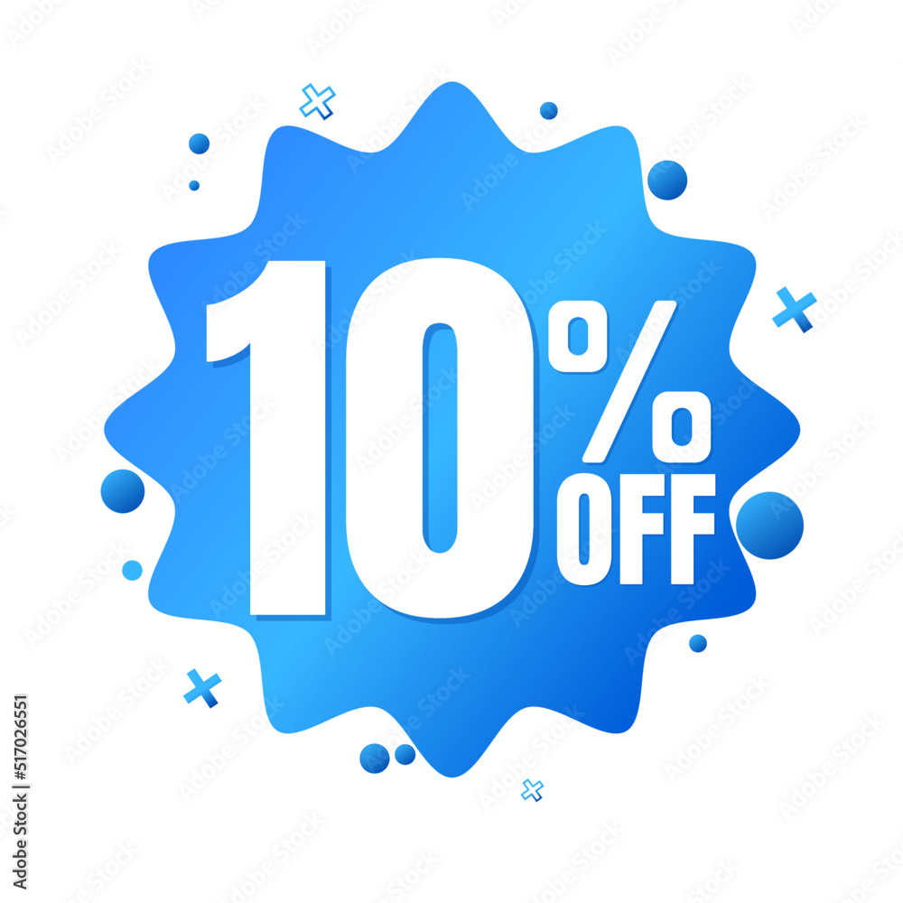 10% off, blue online super discount sticker in Vector illustration ...