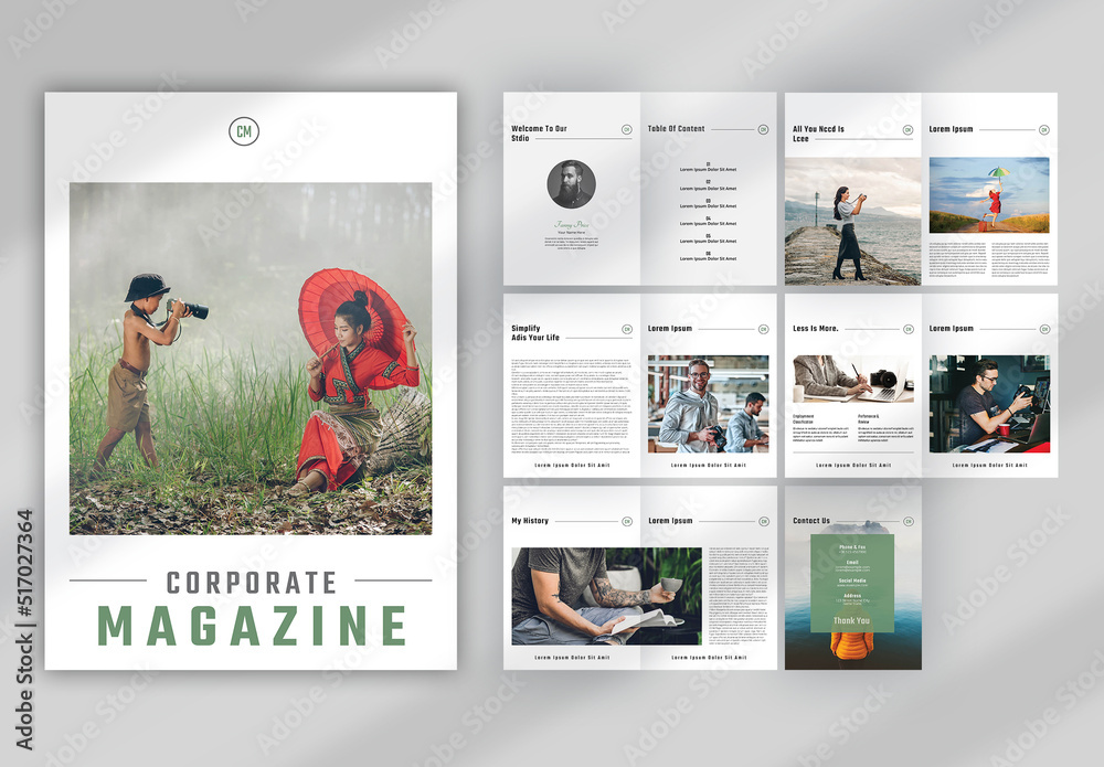 Corporate Magazine Layout Stock Template | Adobe Stock