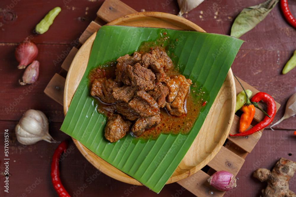 Rendang Food. Famous food from Minangkabau Indonesia. Stock Photo ...