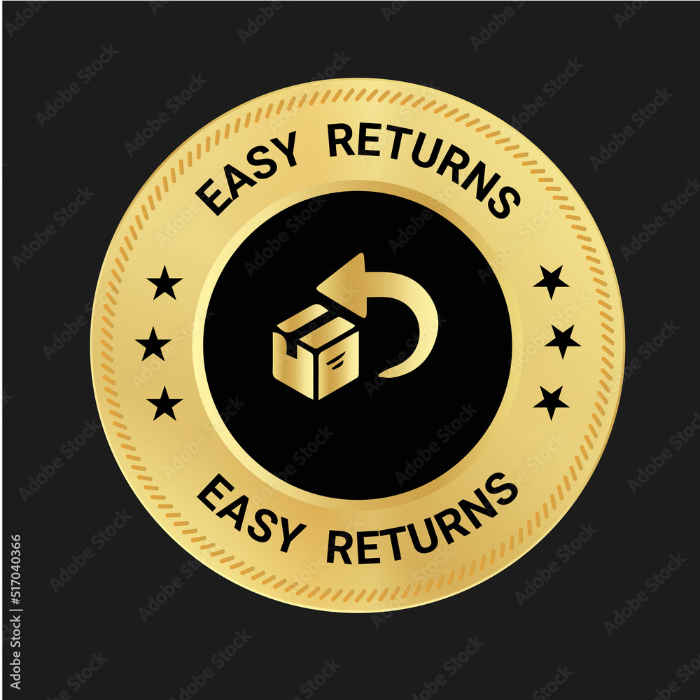 Easy Returns vector logo. trust badges. easy returns icons, Stock ...