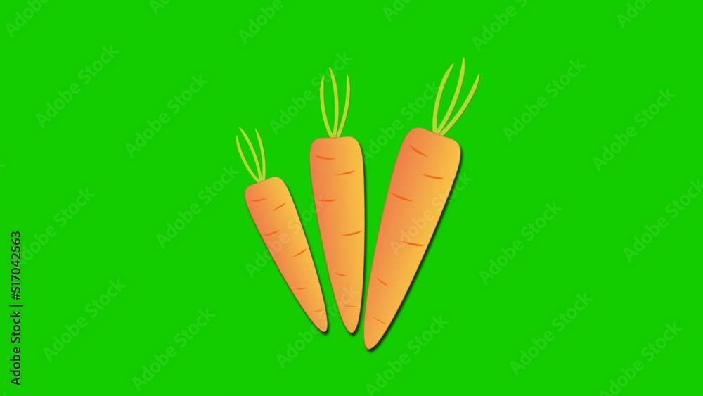 Carrots animation on a green background. Animated Food Icons. Carrots ...