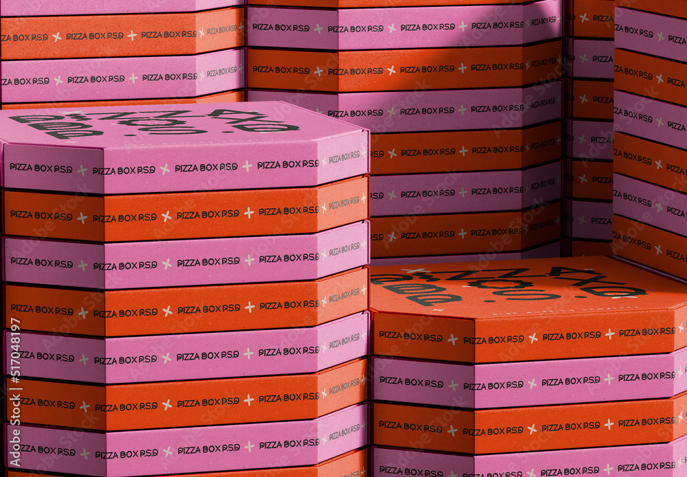 3D Stacked Pizza Boxes Mockup Stock Template | Adobe Stock