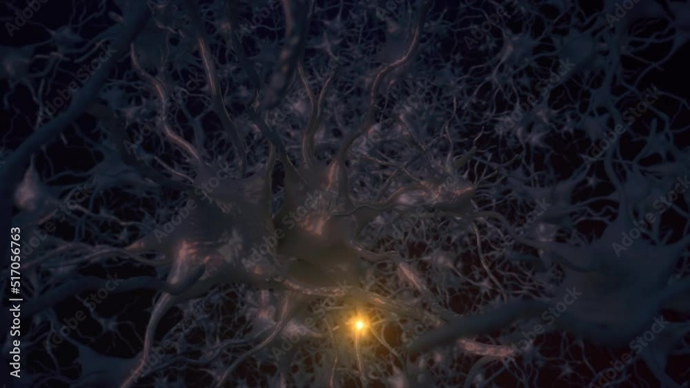Nervous System And Synapse Impulses Of Brain Neurons And Axons With ...