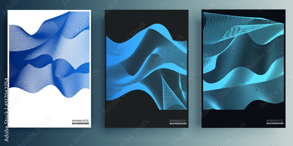 Bright poster with dynamic waves. Minimal design for flyer, poster ...