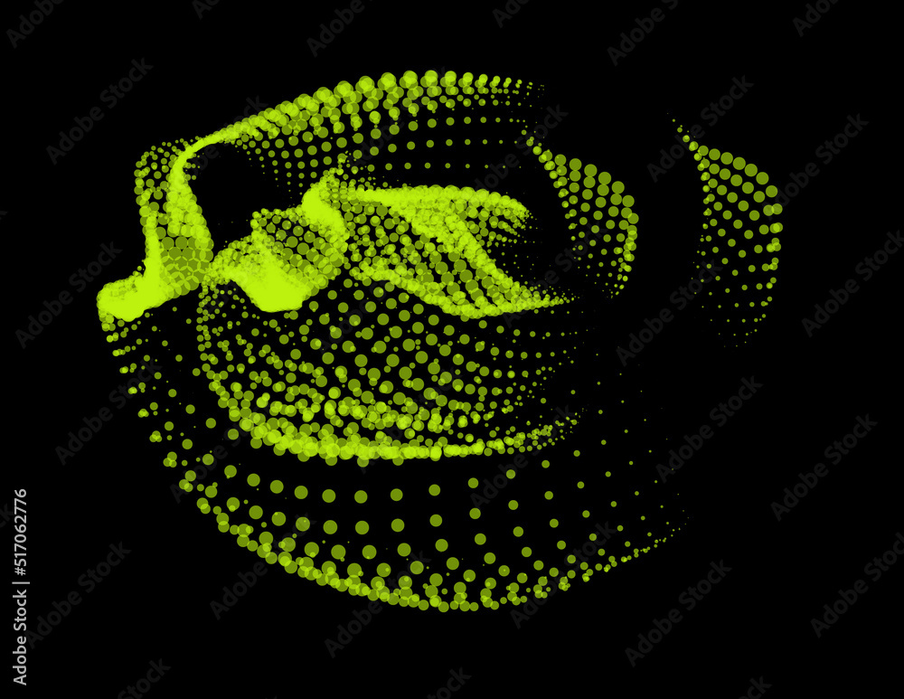 3d dynamic node of big data dots science. Wave infinity sinusoid line ...