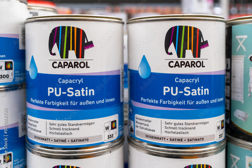 Caparol brand paints on store shelves. Minsk, Belarus, 2022 Stock Photo ...