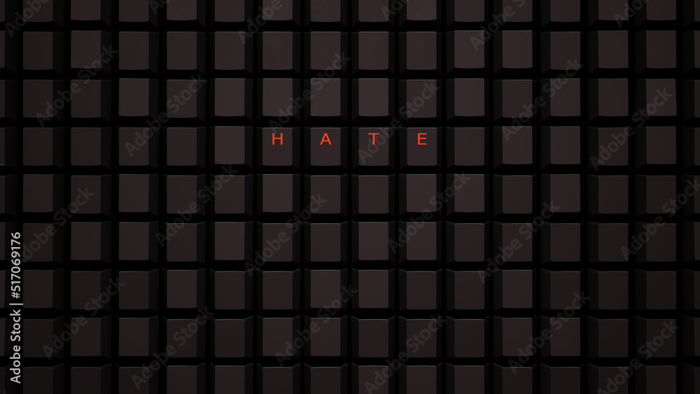 Online Hate Crime Free Speech Concept Illuminated Orange Keys on a ...