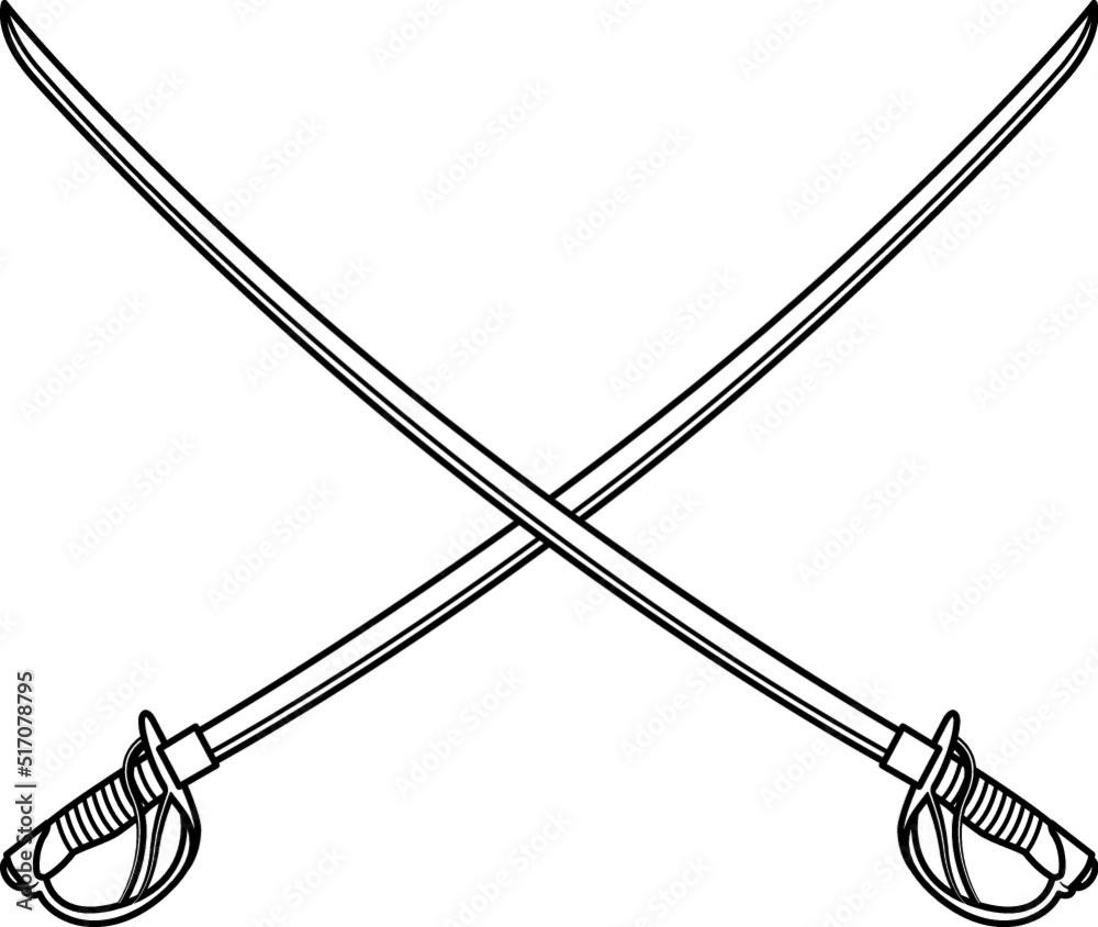 Isolated Military Sword, Cavalry Sword in Vector Stock Vector | Adobe Stock