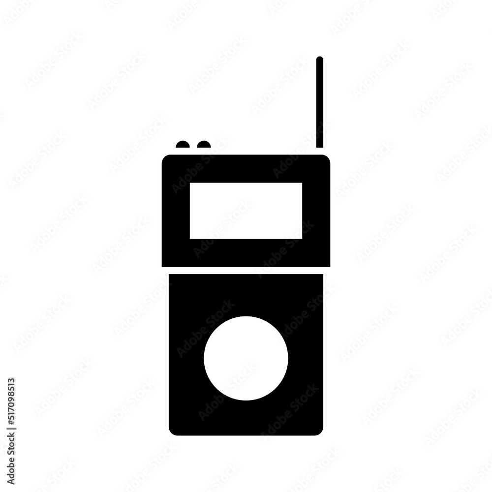 Handy talky icon, full black. Vector illustration, suitable for content ...