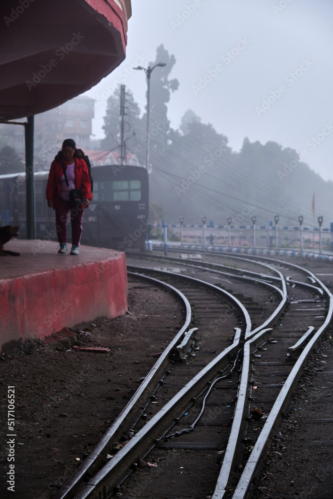 DARJEELING, INDIAN -June 22, Darjeeling Himalayan Railway at Darjeeling ...