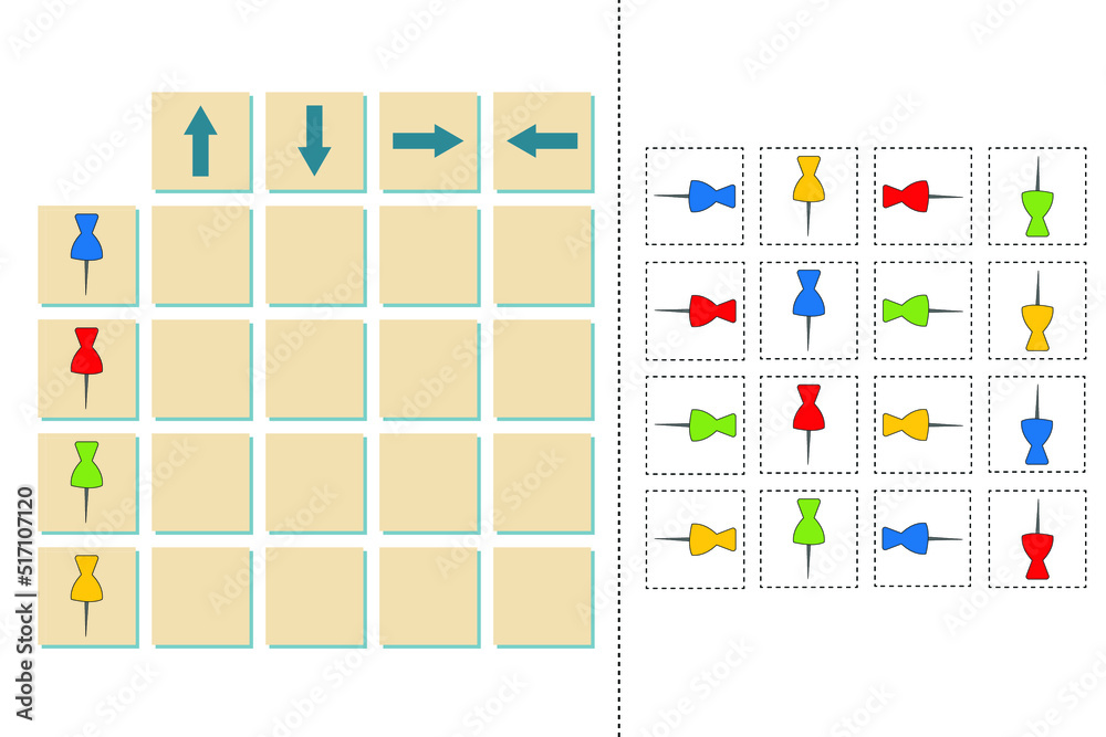 Developing activity for children - find the difference. Logic game for ...