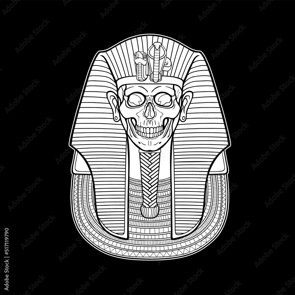 Animation portrait: Egyptian dead man. Pharaoh, king, ancient mummy ...
