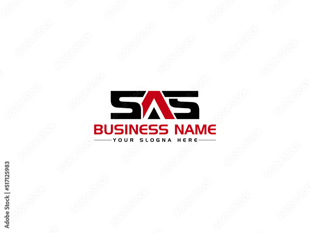 Minimalist SAS Logo Icon, Colorful SA s a s Logo Letter Vector Art With ...