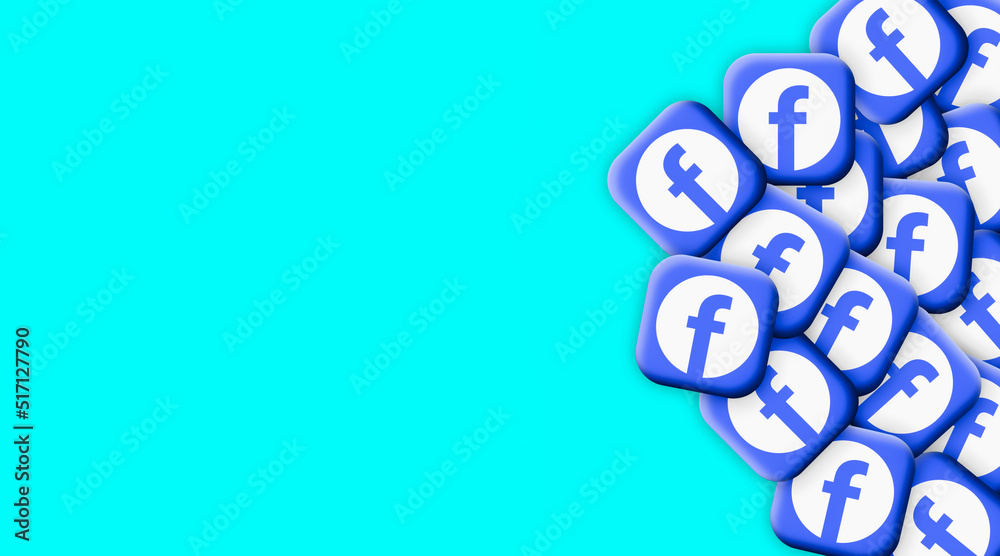 Kashmir, India - July 14, 2022. Facebook Social Media concept. Cube ...