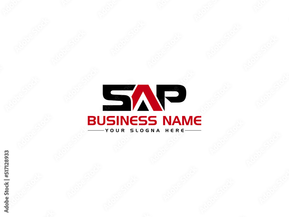 Minimalist SAP Logo Icon, Colorful SA s a p Logo Letter Vector Art With ...