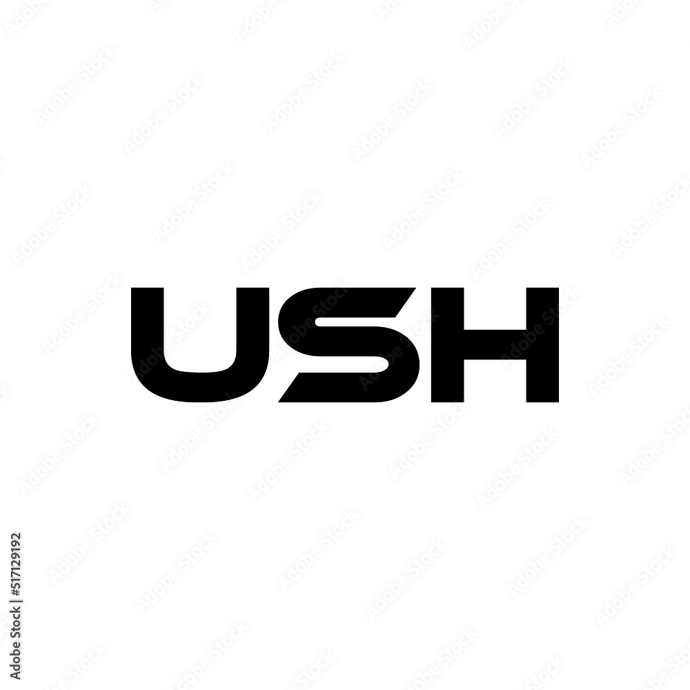 USH letter logo design with white background in illustrator, vector ...