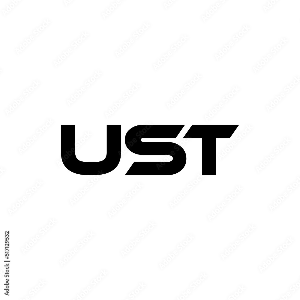 UST letter logo design with white background in illustrator, vector ...