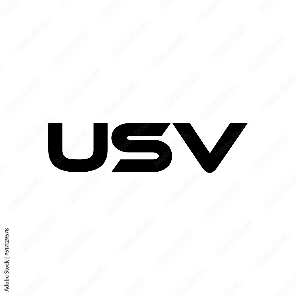 USV letter logo design with white background in illustrator, vector ...