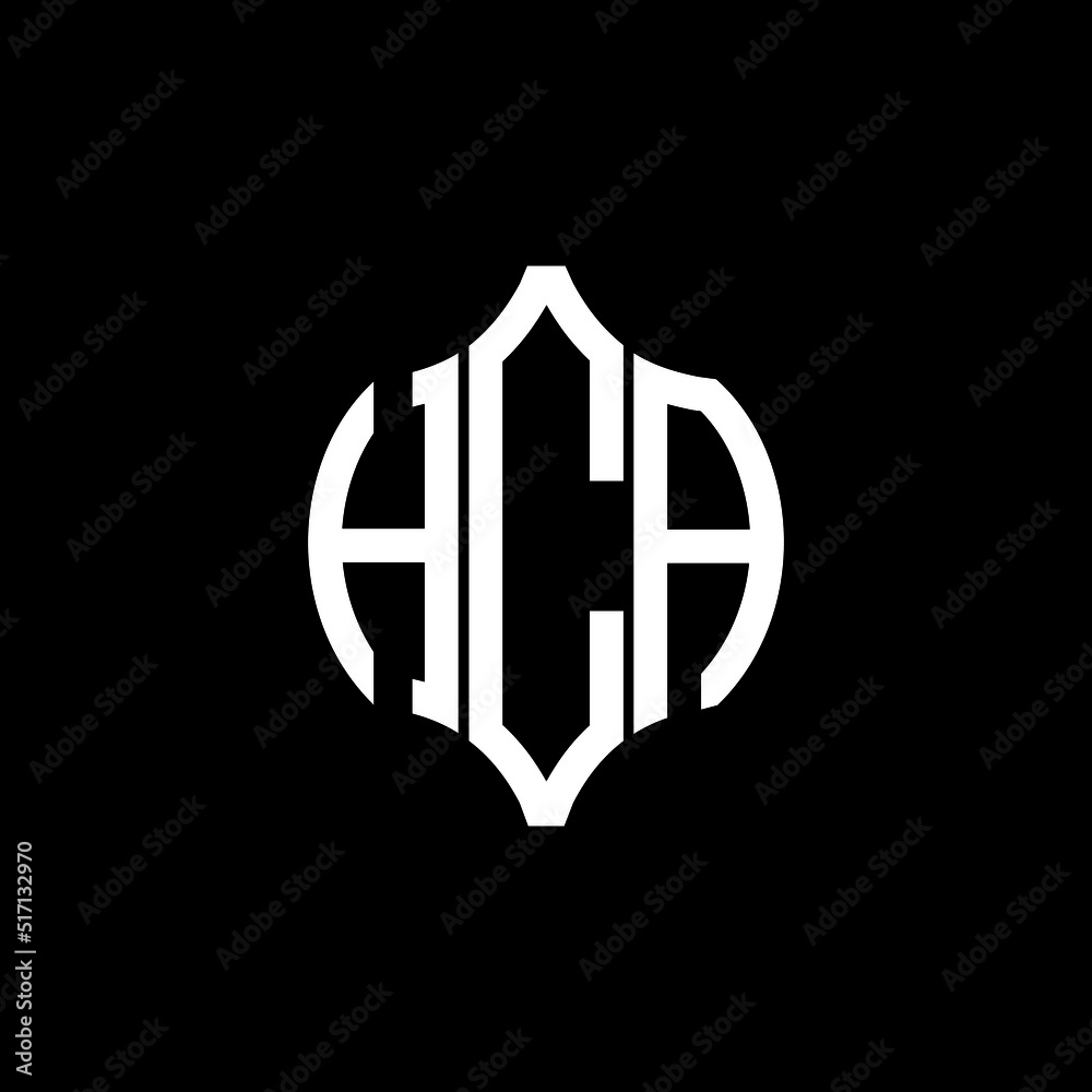 HCA letter logo. HCA best black background vector image. HCA Monogram ...