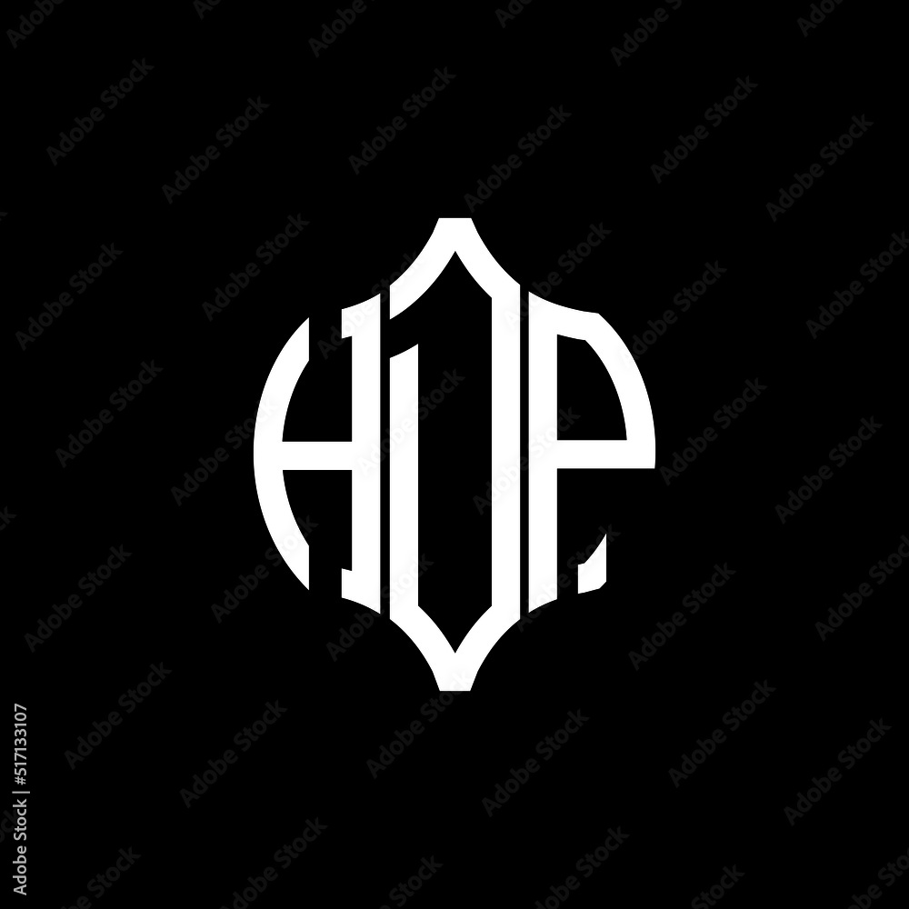 HDP letter logo. HDP best black background vector image. HDP Monogram ...