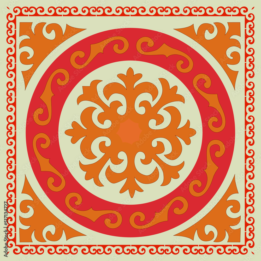 Traditional kazakh ornament - patterns for pillows and other element of ...