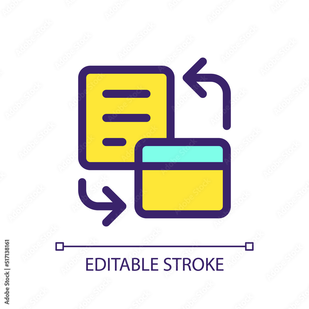 Bank account statement pixel perfect RGB color ui icon. Summary of ...