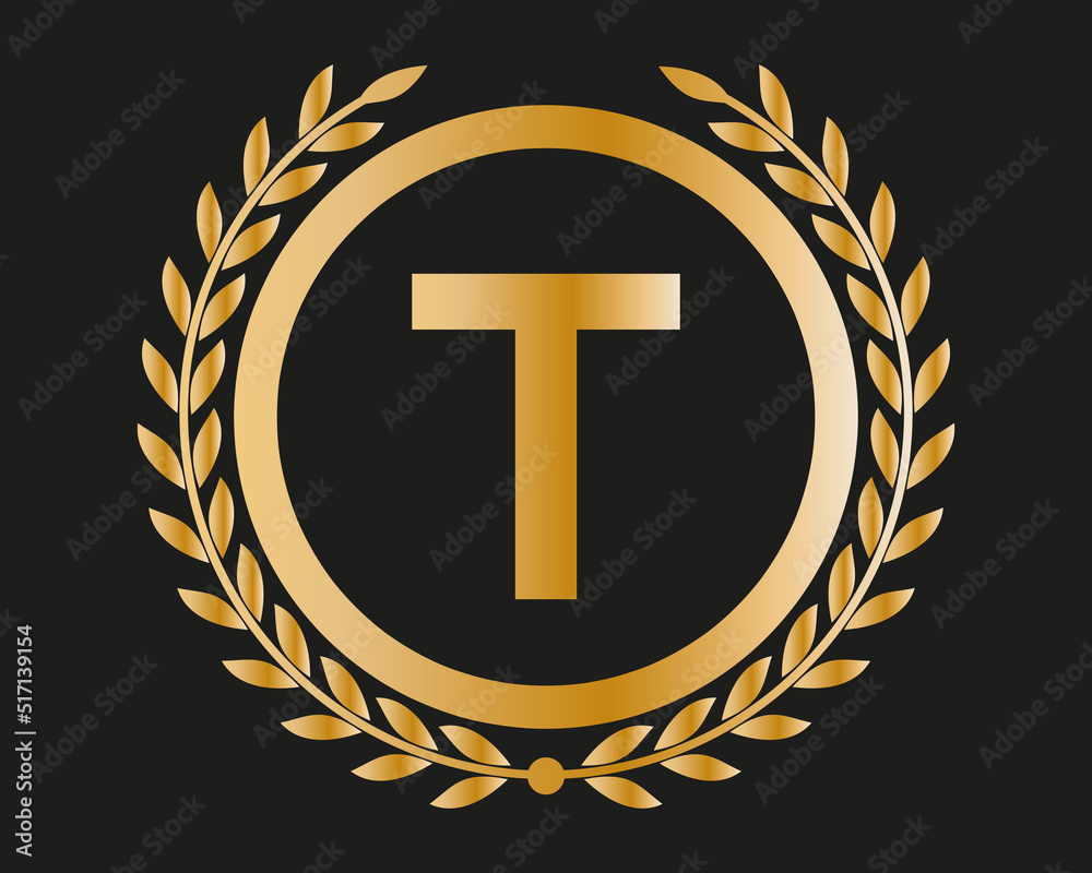 T Gold Letter Design Vector with Golden Luxury Colors and Monogram ...